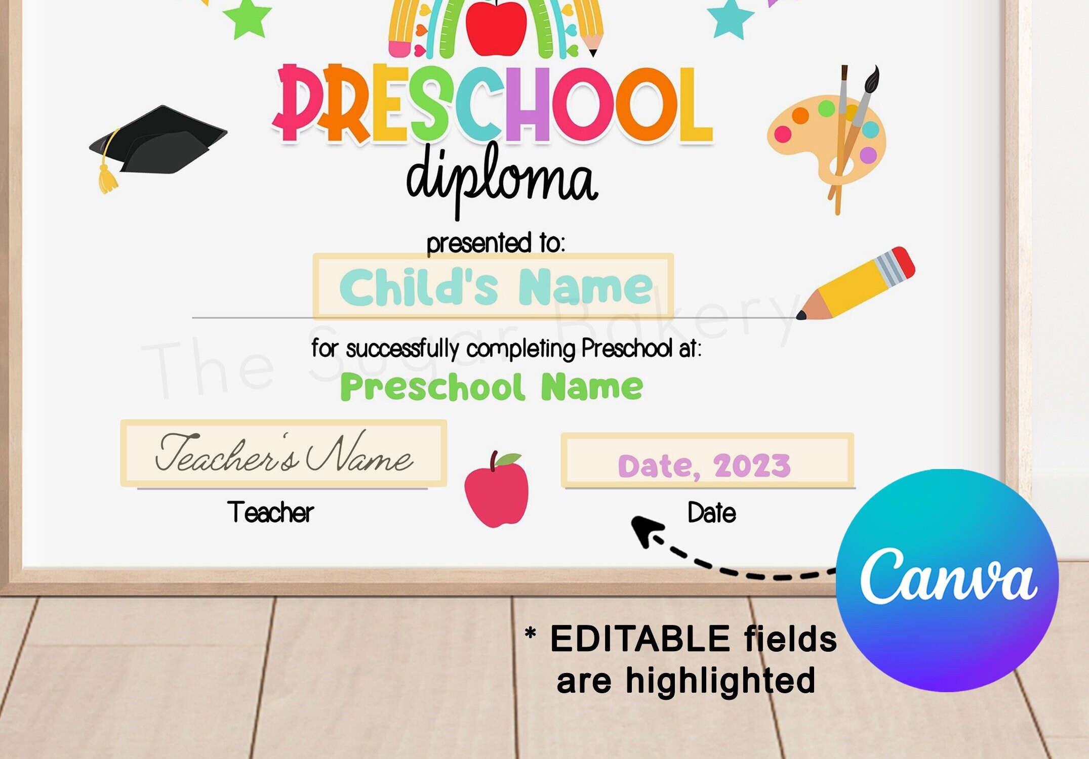 Editable Preschool Diploma Preschool Graduation Diploma PRESCHOOL ...