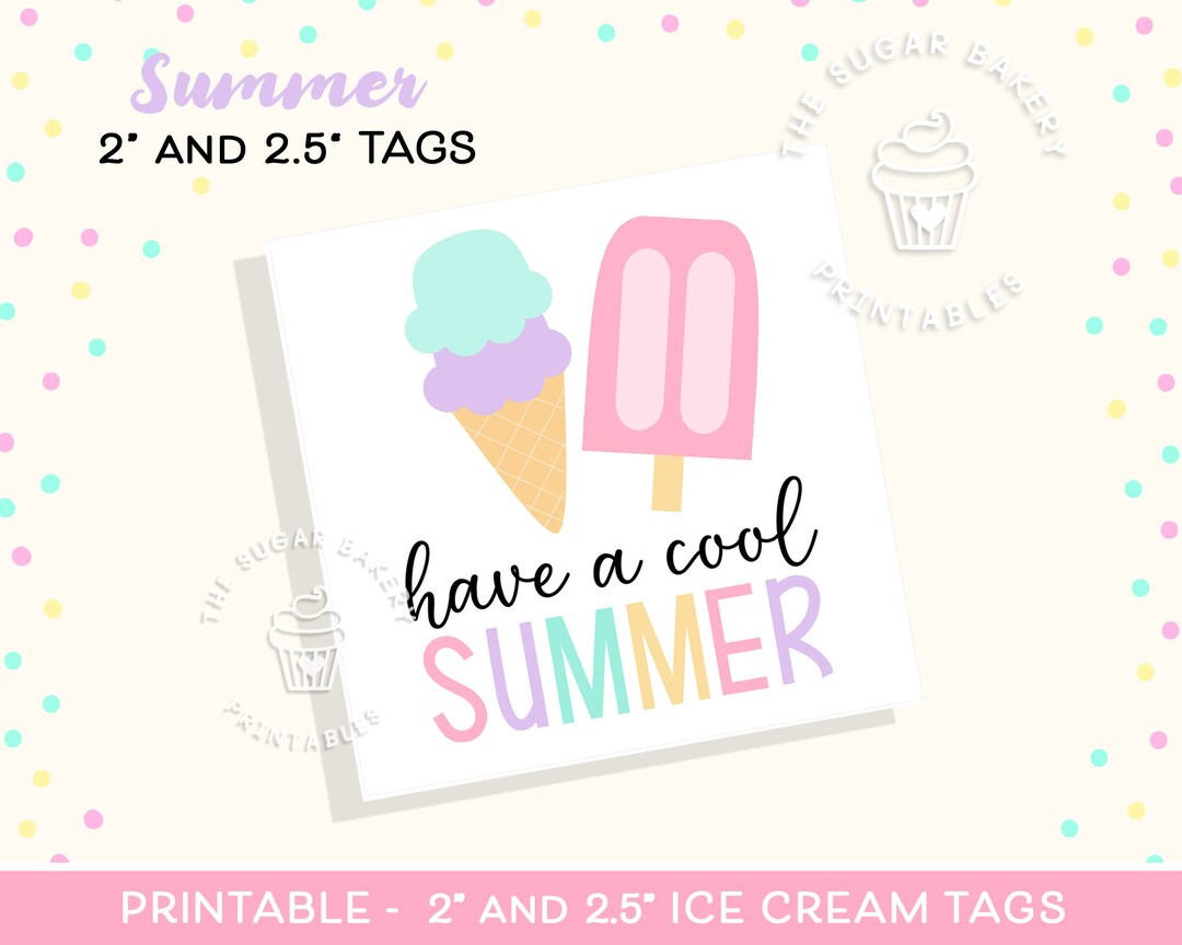 Have a Cool Summer Tag Ice Cream Cookie Treat Tag TEACHER - Etsy