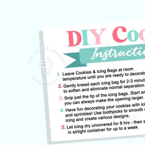 Valentine DIY COOKIE Kit Instructions, Printable Valentine Cookie Kit ...