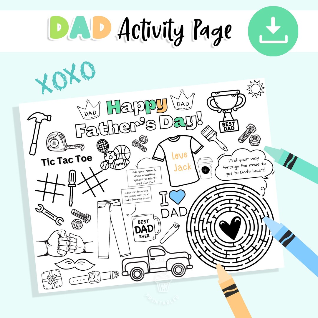 Father's Day Printable, Fathers Day Gift, All About My Dad, Gift for ...