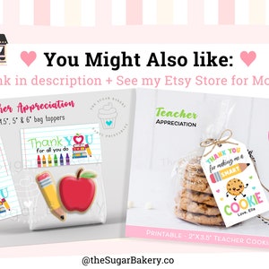 Teacher Appreciation TAGS, EDITABLE TEACHER Thank You Gift Tag, End of ...