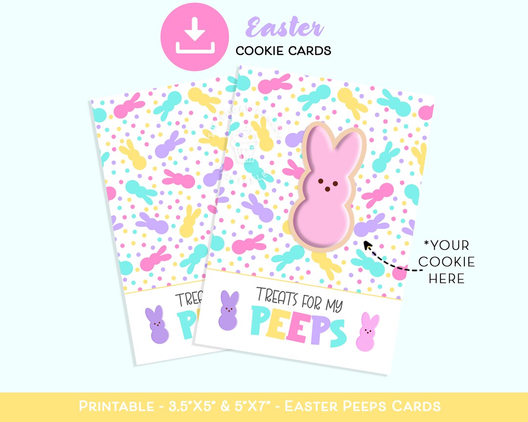 Treats for My PEEPS Cookie Card, Printable Easter PEEPS Cookie Cards ...