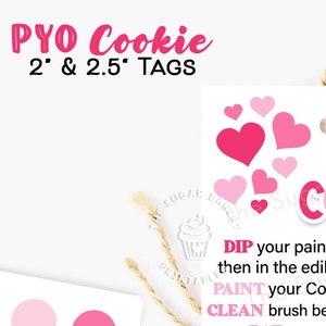 PYO Valentine Cookie Tags, Valentine Hearts Tags, PYO Cookie ...