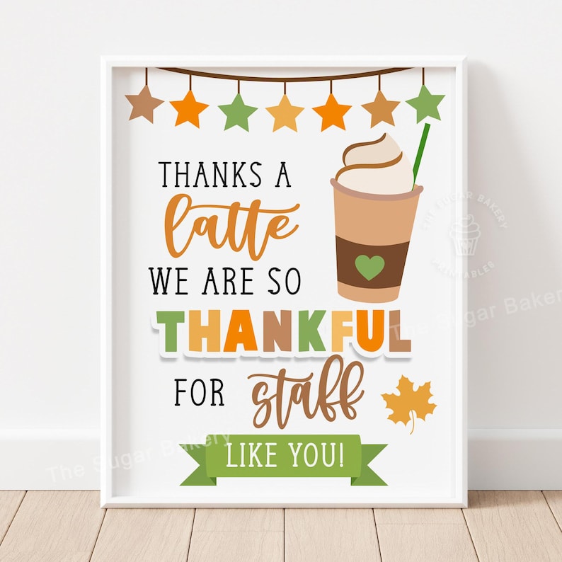 Fall Staff Appreciation Sign Printable Staff Appreciation Sign Thanks a ...