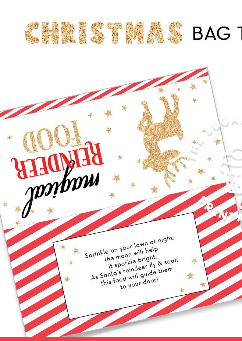 Printable Reindeer Food Topper Magical Reindeer Food Bag - Etsy