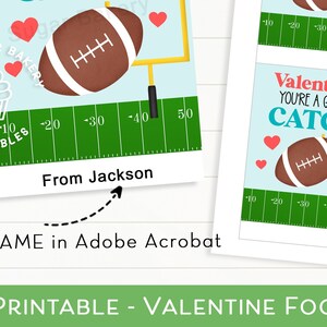 Printable FOOTBALL Valentine Cards for Kids, Football Valentine Cards ...