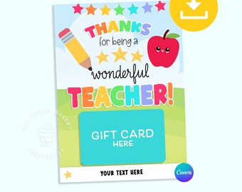 Teacher Gift Card Book, End of Year Gift for Teacher, Teacher ...