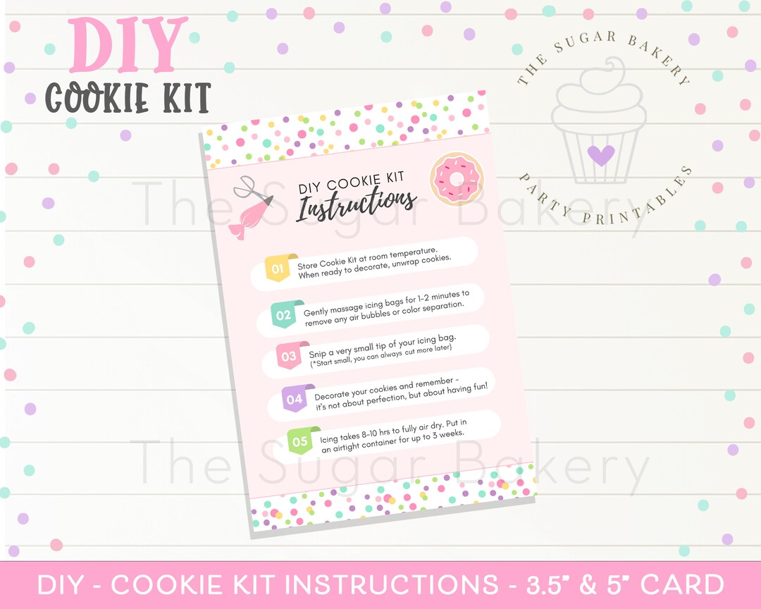 Printable DIY COOKIE Kit Instructions Instant Download - Etsy