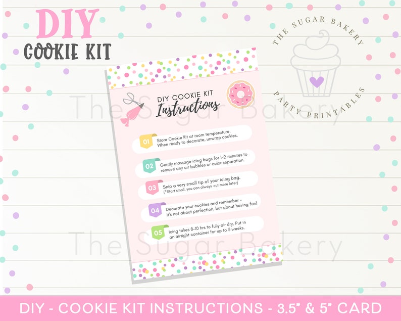 Printable DIY COOKIE Kit Instructions Instant Download - Etsy