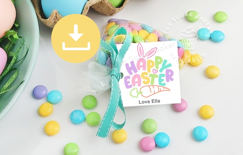 Happy Easter Tags Easter Bunny Cookie TAGS HAPPY EASTER - Etsy