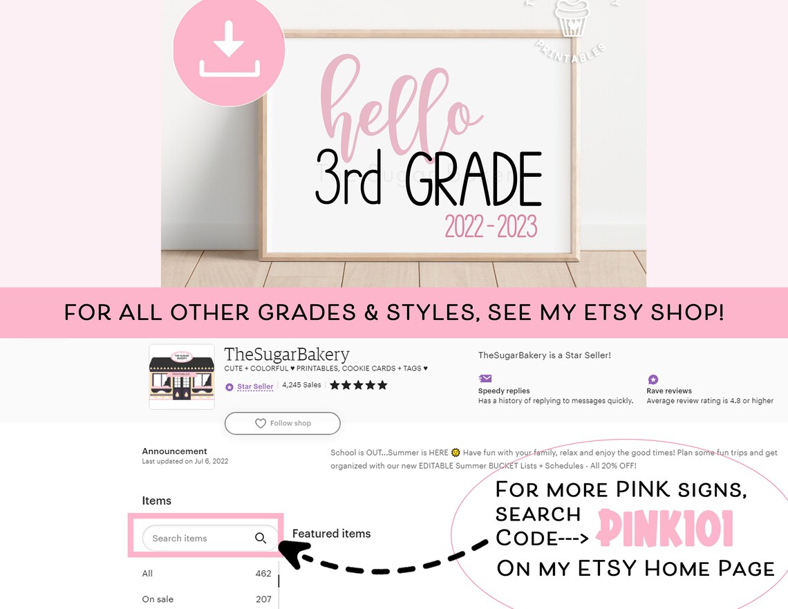 First Day of PRESCHOOL PRINTABLE SIGN Pink Script Hello Preschool ...