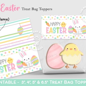 Easter Treat Bag Topper, Easter Cookie Bag TOPPERS, Treat Bag Topper ...