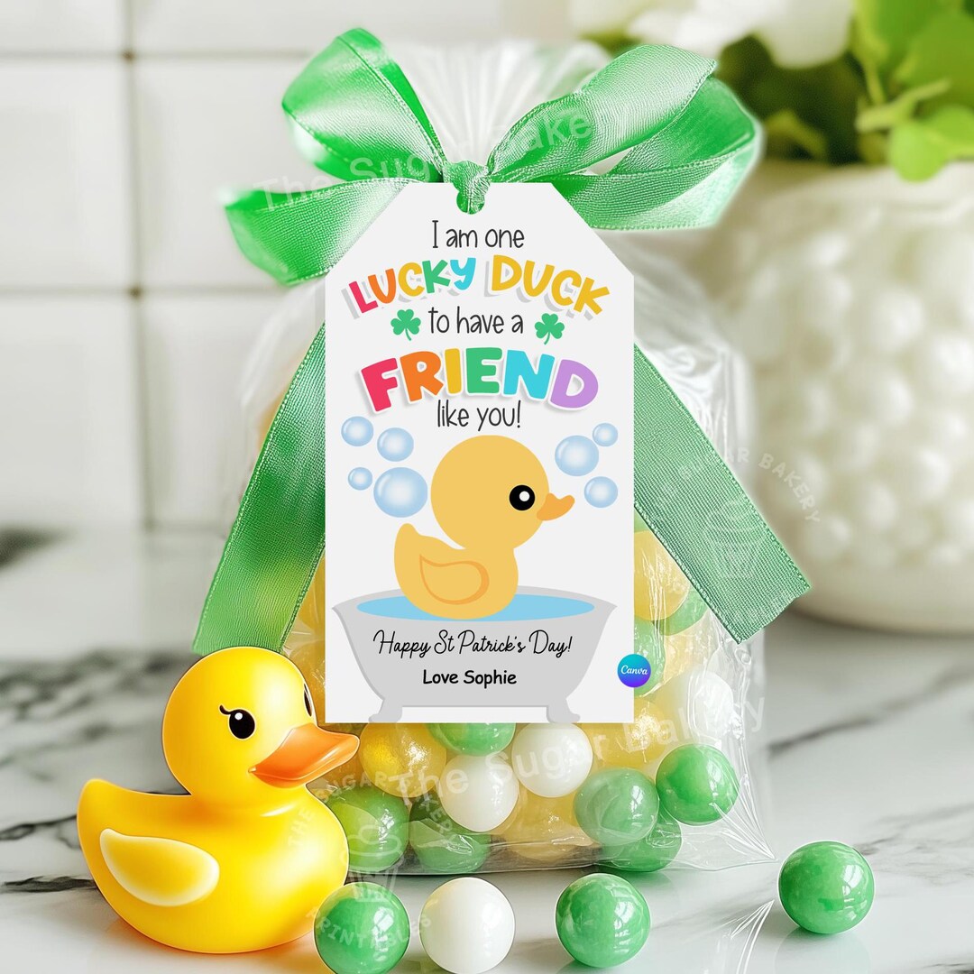 Printable Lucky Duck St Patricks Day Tag, Lucky DUCK to Have Friend ...