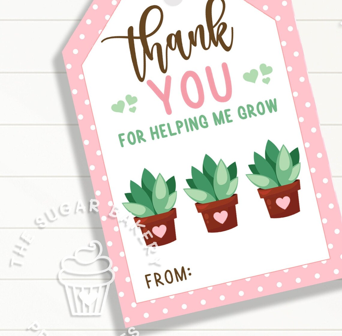 Teacher Appreciation Gift Tags Printable, Thank You for Helping Me Grow ...