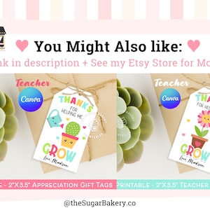 Teacher Appreciation Gift Tags Printable, Thank You for Helping Me Grow ...