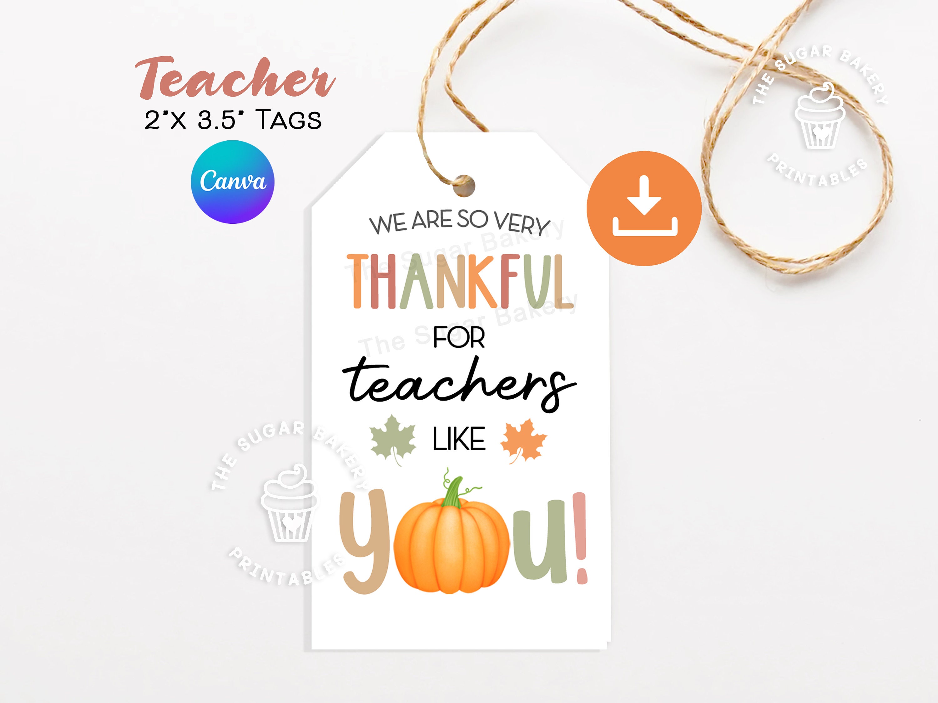 Thankful for Teachers Like You Printable Gift Tag Teacher Appreciation ...