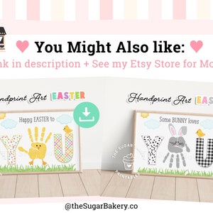 Easter HANDPRINT ART, Printable Easter Bunny Handprint Craft, Easter ...