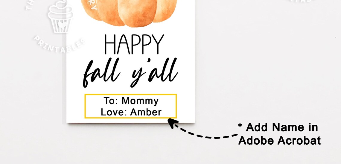 Happy FALL Y'all Cookie TAGS, Printable Autumn Treat Tags, Fall Gift ...