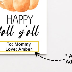 Happy FALL Y'all Cookie TAGS, Printable Autumn Treat Tags, Fall Gift ...