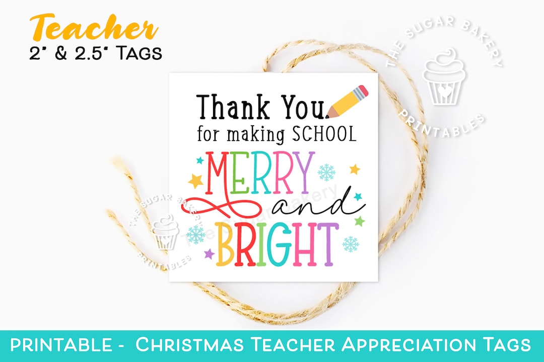 Thank YOU for Making SCHOOL Merry & Bright, Christmas Thank You Teacher ...