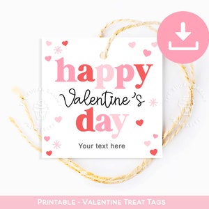 Printable Happy Valentines Day Gift Tag, Valentines Day Tag, SWEET ...