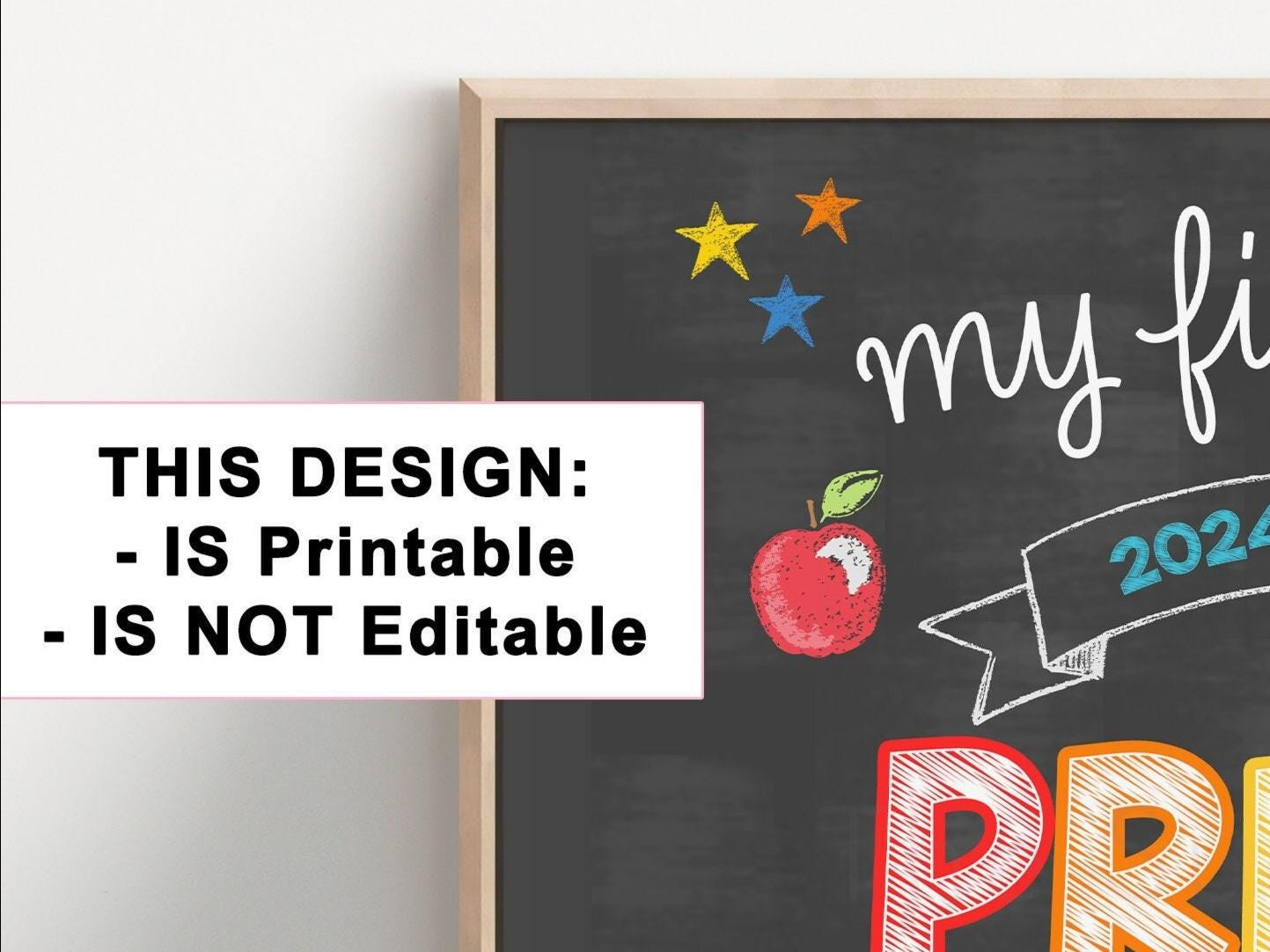 First Day of PREK School SIGN, Printable PRE-K Sign 1st Day Prek First ...
