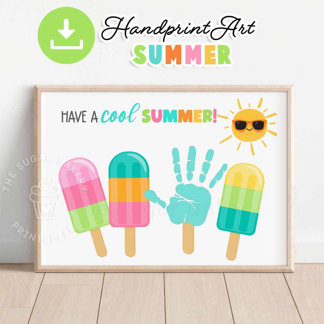 Summer Handprint Craft, Have a COOL Summer ICE CREAM Popsicle Handprint ...