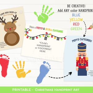 Christmas Handprint Craft Bundle Cute Colorful Holiday Handprint Art ...