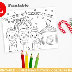 NATIVITY Coloring Page, 2 PRINTABLE Christmas Nativity Coloring Pages ...