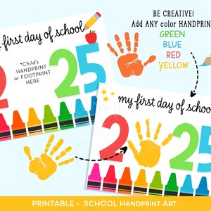 School Handprint Art Craft, First Day of School 2025, Preschool Prek ...
