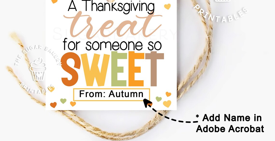 Thanksgiving TREAT for Someone SWEET, Fall Cookie TAGS, Printable ...