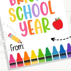 Here's to a Bright SCHOOL Year Printable Tag Back to - Etsy