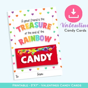 Printable Valentine Candy Cards for Kids, Valentine Candy Gift for ...