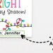 Merry & Bright Christmas Lights Tag, Christmas Cookie Tag, Colorful ...