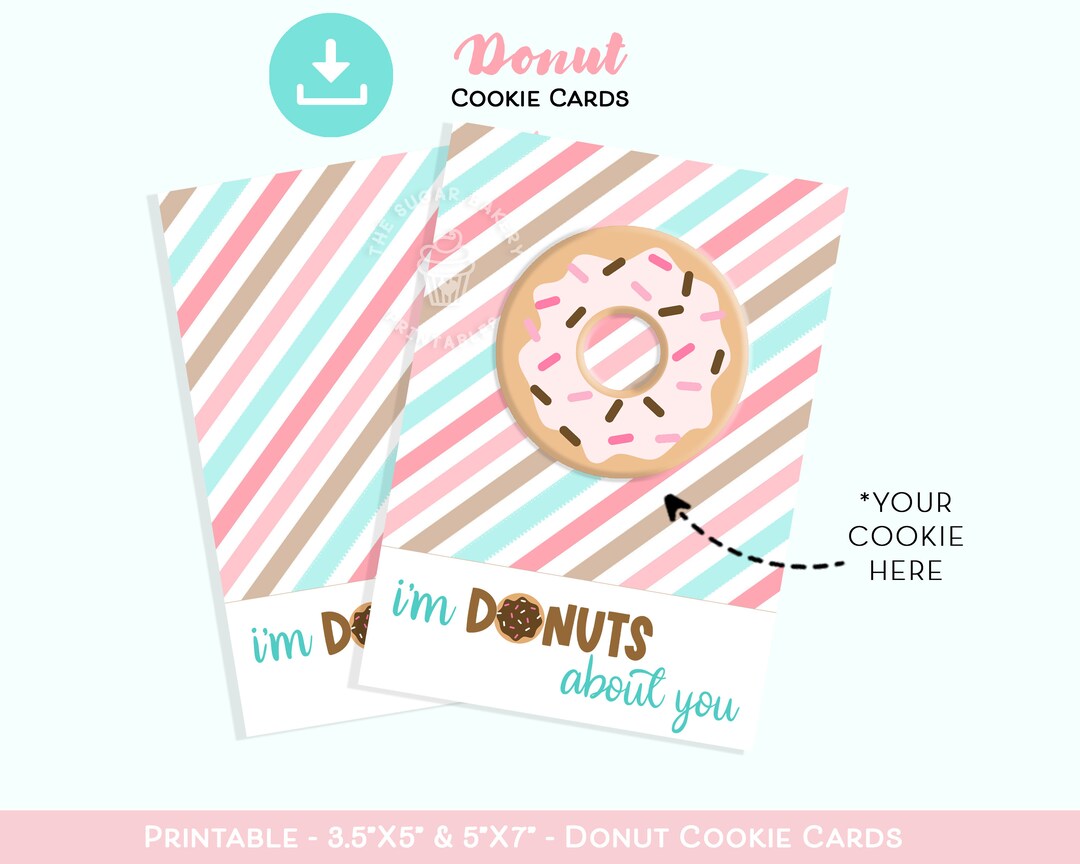 Valentine Cookie Cards, I'm DONUTS About YOU Valentine Cookie Card ...