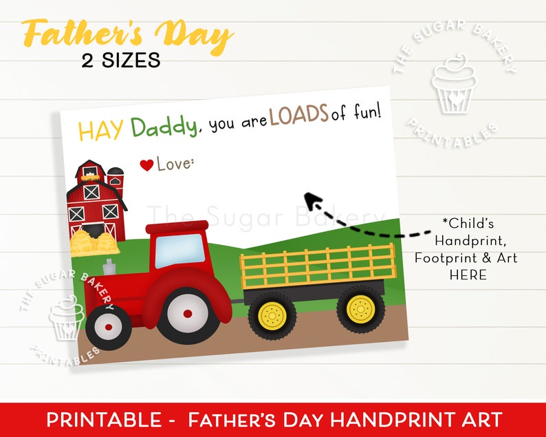 Handprint Art Craft for Father's Day Tractor Farm - Etsy
