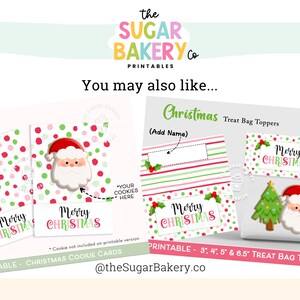 Candy Cane Cookie Bag Topper, Christmas Treat Bag Toppers, Printable ...