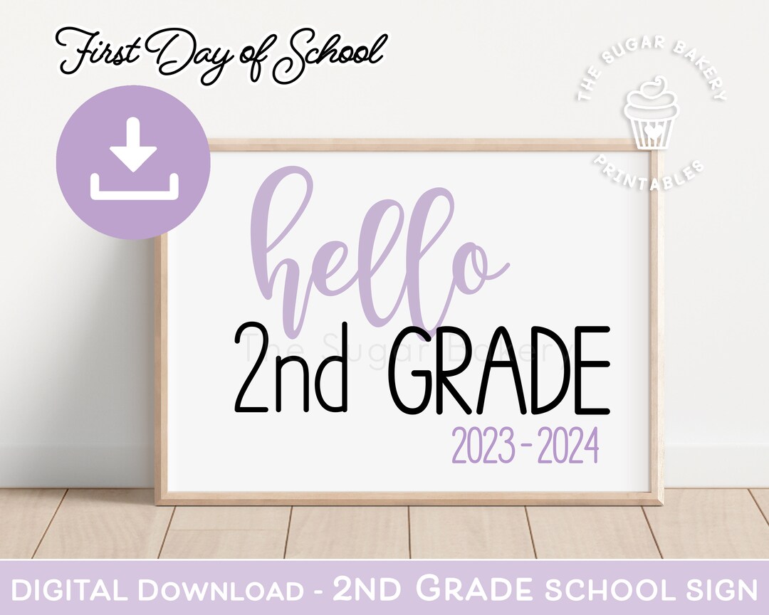 First Day of 2nd Grade Sign Printable 2nd GRADE SIGN for Girl - Etsy