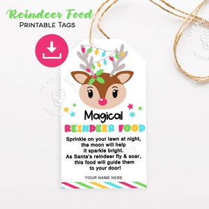 Printable Reindeer Food Tag, Reindeer Food Tag Printable, Magic ...