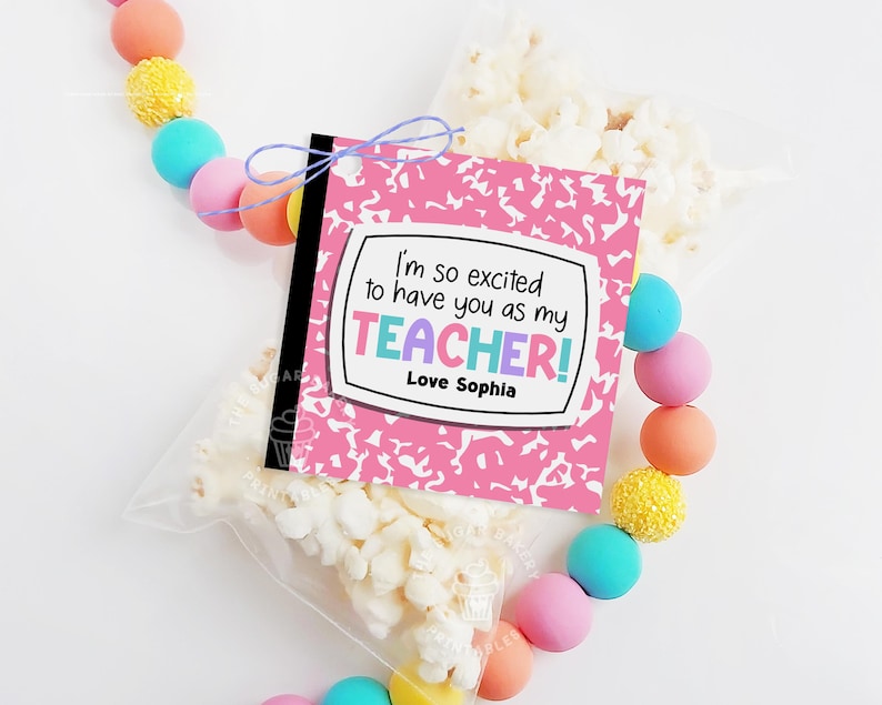 First Day of School Teacher Gift Tag From Student, EDITABLE Teacher ...