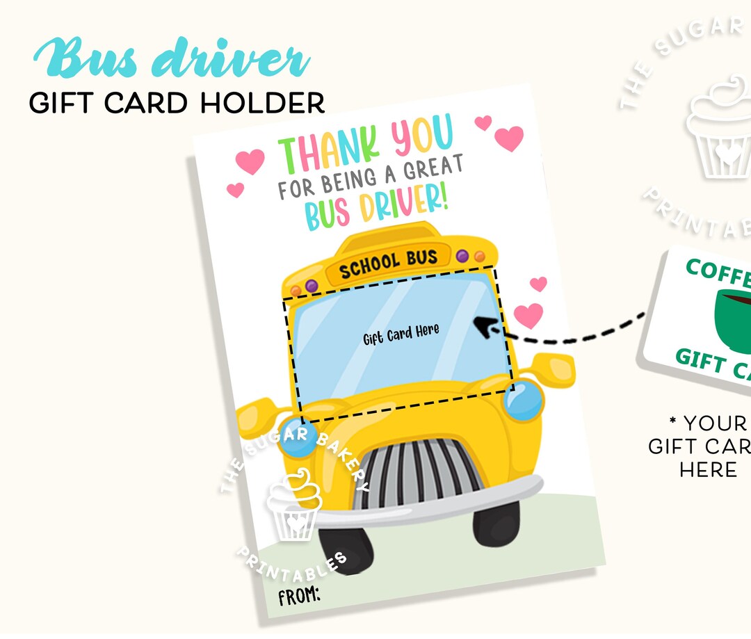 BUS DRIVER GIFT Card Holder, Thank You for Being a Great School Bus ...