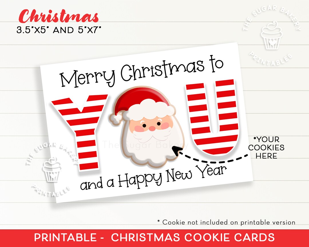 Merry Christmas to YOU Cookie Card, Santa Cookie Card, Merry Christmas ...