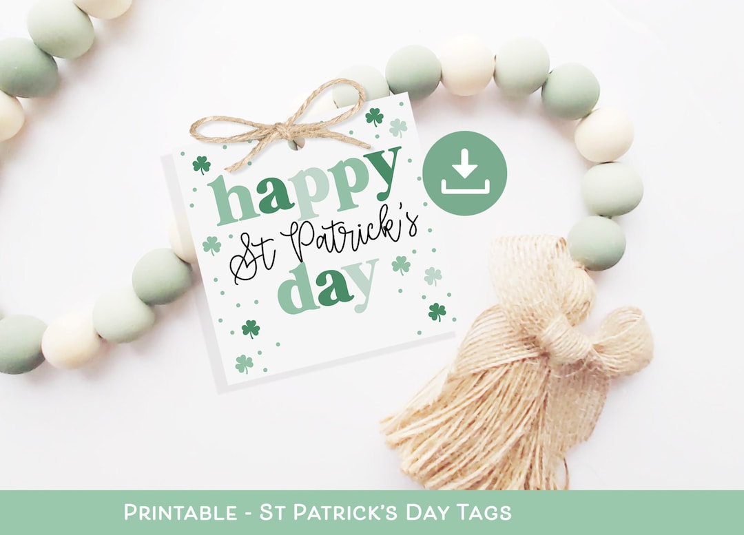 Printable Happy St Patricks Day Gift Tag, St Patricks Day SWEET Treat ...