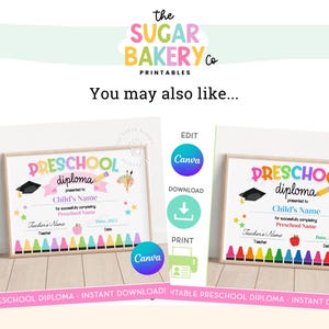 Editable Kindergarten Diploma, Kindergarten Graduation Diploma ...