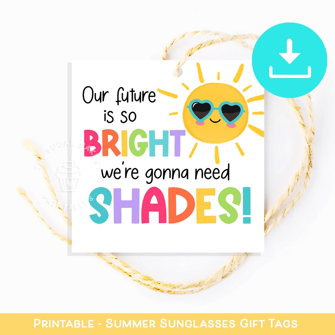 Printable Sunglasses SUMMER GIFT TAGS, Sunglasses Shades Summer Tag ...