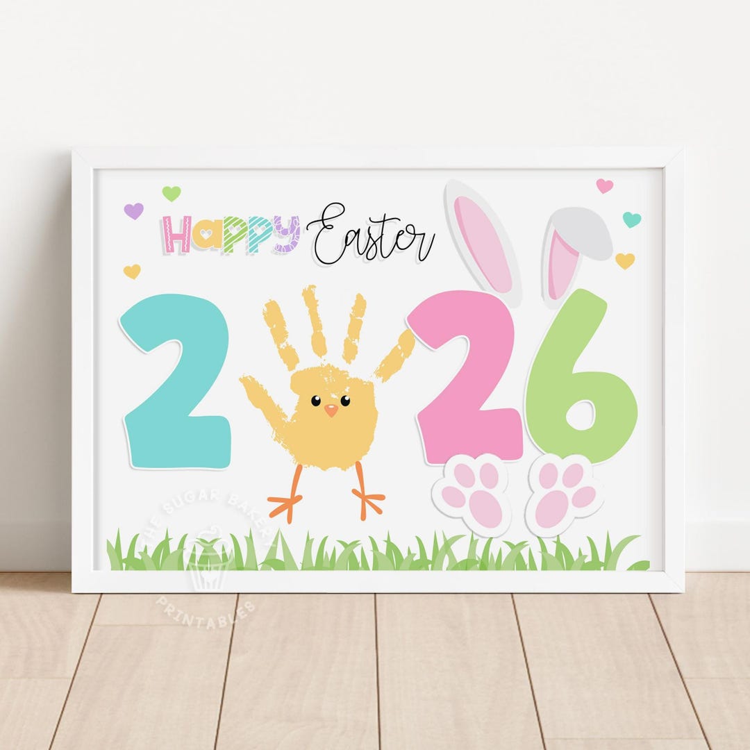Easter HANDPRINT Craft 2026, Printable Easter Bunny Handprint Art ...