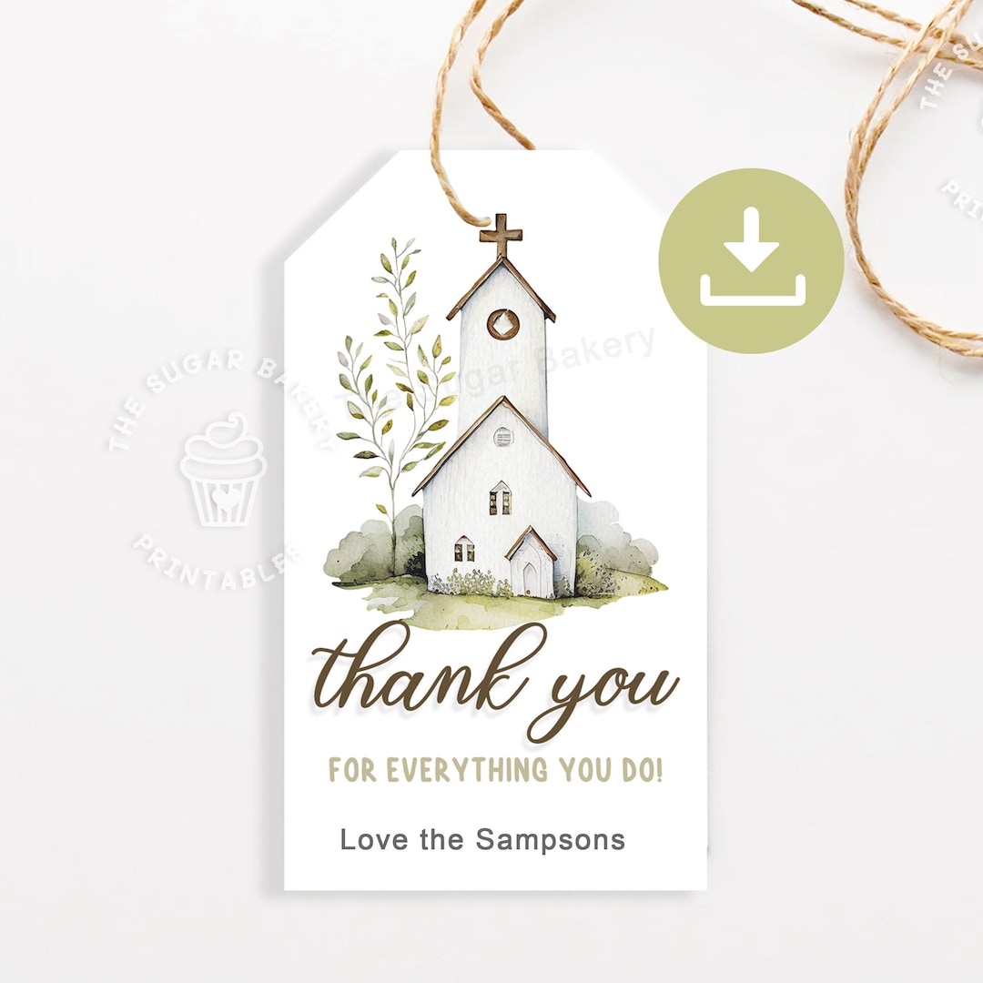 Pastor Appreciation Gift Tag, CHURCH Gift Tag, Church Appreciation Tag ...