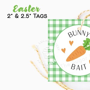 Bunny Bait Easter COOKIE TAG, 2" and 2.5" Printable Easter Cookie Tags ...