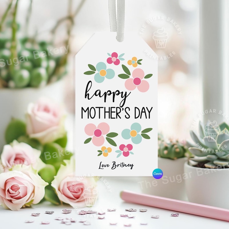 Mothers Day Flowers Tag - Etsy