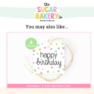 Happy BIRTHDAY Tags, Rainbow Printable Birthday Tags, Birthday GIFT ...